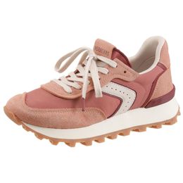 Plateausneaker VERBENAS "CLODETTE TESSALI", Damen, Gr. 36, rose kombiniert, Leder, Lederimitat, Textil, kontrastfarbene Details, Schuhe Plateausneaker, Freizeitsneaker, Schn&uuml;rschuh, Halbschuh mit Profilsohle