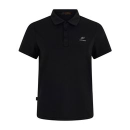 Poloshirt Plein Sport "Pique Polo T-Shirt Reflective Scratch", Damen, Gr. L, 02, schwarz, Obermaterial: 95% Polyester, 5% Elasthan, Shirts