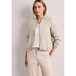 Blouson Street One, Damen, Gr. 42, timeless beige, Stoff, 100% Leinen, unifarben, normal normal, Rundhals, elastischer Bund, Jacken Blouson, aus Leinen