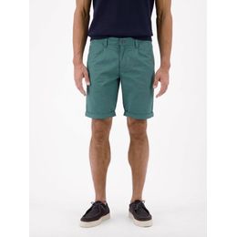 Chinoshorts Lerros, Herren, Gr. 32, L&auml;nge 24, soft teal, Web, Obermaterial: 74% Baumwolle, 24% Polyester, 2% sonstige Fasern, unifarben, knielang, Hosen Chinoshorts, mit Bindeband und Aufschlag am Bein