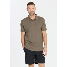 Poloshirt NOU "Harrold V2", Herren, Gr. L, gr&uuml;n, olivgr&uuml;n, 96% Baumwolle, 4% Elasthan, unifarben, normal, V-Ausschnitt, Shirts, Schmucklos