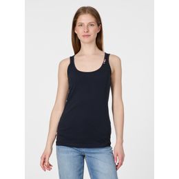 Tanktop Ragwear "FLLOUKIA GOTS", Damen, Gr. L, navy, Jersey, Obermaterial: 100% Baumwolle, unifarben, normal, Rundhals, Tops Tanktop, Bestseller aus Single Jersey mit softem Finish und Kn&ouml;pfen