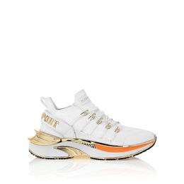 Sneaker Plein Sport "Chrome Surfer", Damen, Gr. 47, Normalschaft, orange (0186, wei&szlig;, orangefluo), Schuhe Sneaker
