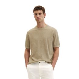 Marc O'Polo Rundhalspullover MARC O'POLO "aus Bio-Baumwolle und Leinen", Herren, Gr. L, beige (charleston gray), Obermaterial: 90% Baumwolle, 10% Leinen, unifarben, Rundhals, Pullover Rundhalspullover