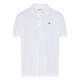 Poloshirt Lacoste, Damen, Gr. 3, wei&szlig;, Jersey, Obermaterial: 100% Baumwolle, unifarben, regular fit normal, Rundhals, Rippstrickb&uuml;ndchen, Shirts, Polokragen, Jersey-Qualit&auml;t, gesticktes Krokodil auf der Brust