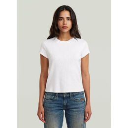 G-Star Raw T-Shirt G-STAR "Structured Baby T-Shirt", Damen, Gr. L, wei&szlig;, Obermaterial: 39% Baumwolle, 39% Polyester, 19% Baumwolle, 3% Elasthan, Shirts T-Shirt