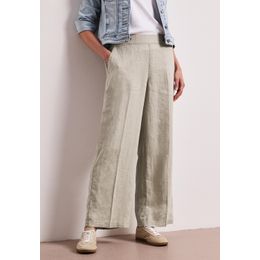 Stoffhose Street One, Damen, Gr. 40, L&auml;nge 30, timeless beige, Web, Obermaterial: 100% Leinen, unifarben, loose fit lang, Hosen Stoffhose, im Loose Fit und aus Leinen