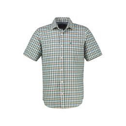 Kurzarmhemd Lerros, Herren, Gr. L, N-Gr, dull peach, Web, Obermaterial: 100% Baumwolle, kariert, regular fit normal, ohne Ausschnitt, gerader Abschluss, Hemden, mit Logo Stickerei