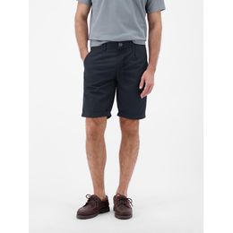Chinoshorts Lerros, Herren, Gr. 32, U + N + S Gr, blau night, Web, Obermaterial: 74% Baumwolle, 24% Polyester, 2% sonstige Fasern, unifarben, knielang, Hosen Chinoshorts, mit Bindeband und Aufschlag am Bein