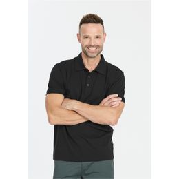 Poloshirt NOU "Harrold V2", Herren, Gr. M, schwarz, 96% Baumwolle, 4% Elasthan, unifarben, normal, V-Ausschnitt, Shirts, Schmucklos
