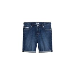 Marc O'Polo Jeansshorts MARC O'POLO DENIM "Model Mats tapered fit aus Bio-Baumwoll-Mix", Herren, Gr. 32, N-Gr, dunkelblau_multi_48, Denim/Jeans, Obermaterial: 99% Baumwolle, 1% Elasthan, kniefrei, Jeans Jeansshorts