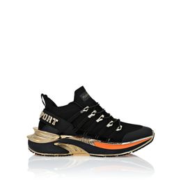 Sneaker Plein Sport "Chrome Surfer", Damen, Gr. 35, Normalschaft, orange (0286, schwarz, orangefluo), Schuhe Sneaker