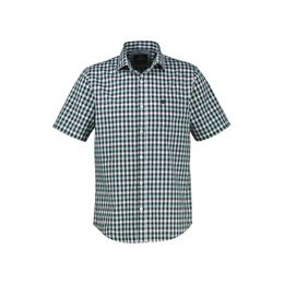 Kurzarmhemd Lerros, Herren, Gr. L, N-Gr, mint water, Web, Obermaterial: 100% Baumwolle, kariert, regular fit normal, ohne Ausschnitt, gerader Abschluss, Hemden, mit Logo Stickerei