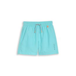 Strandshorts Tom Tailor, M&auml;dchen, Gr. 146, N-Gr, river teal, Web, Obermaterial: 100% Polyester. Futter: 100% Polyester, unifarben, l&auml;ssig geschnitten kurz, Hosen Strandshorts, mit Kordelzug, f&uuml;r Boys