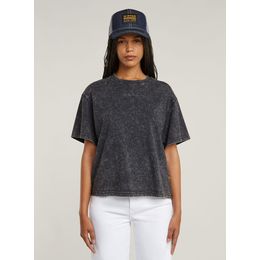 G-Star Raw T-Shirt G-STAR "Washed G-Script T-Shirt", Damen, Gr. L, petrol double dye, Obermaterial: 100% Baumwolle, Shirts T-Shirt