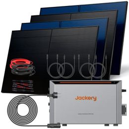 SUNNIVA&reg; Set-Wahl Balkonkraftwerk mit Speicher Jackery HomePower 2000 Ultra, BIFAZIAL FULLBLACK komplett Steckdose, PV Solaranlage Komplettset mit Solarspeicher, N-Type Glas-BIFAZIAL