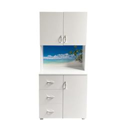 HTI-Living Badschrank Blanca Wellness Motiv Palmen
