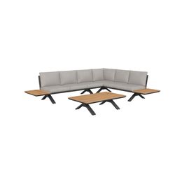 Acamp Loungem&ouml;belset 'Tokio' Aluminium/Polywood grau 3-teilig