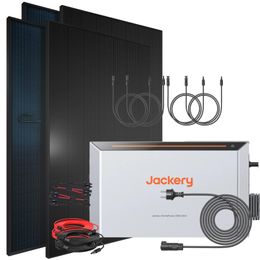 SUNNIVA&reg; Set-Wahl Balkonkraftwerk mit Speicher Jackery HomePower 2000 Ultra, BIFAZIAL FULLBLACK komplett Steckdose, PV Solaranlage Komplettset mit Solarspeicher, N-Type Glas-BIFAZIAL