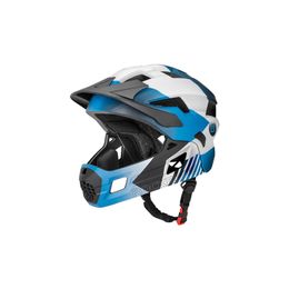 Rockbros Kinderfahrradhelm 2 in 1 mit abnehmbarem Kinnschutz 12 L&uuml;ftungen S Blau
