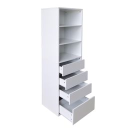HTI-Living Hohe offene Kommode 3 Regalf&auml;cher 4 Schubladen
