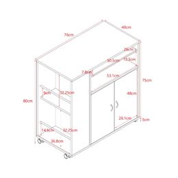 HTI-Living K&uuml;chenschrank Thekla Wei&szlig;/Silber