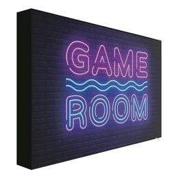 Bilderwelten Akustik-Wechselbild Neon Schrift Game Room