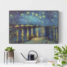 Akustik-Wechselbild Vincent van Gogh - Sternennacht &uuml;ber der Rh&ocirc;ne
