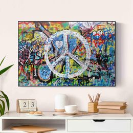 Akustik-Wechselbild Graffiti Wall Peace Sign