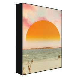 Bilderwelten Akustik-Wechselbild Retro Sonnenuntergang am Meer