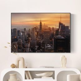 Akustik-Wechselbild Manhattan Skyline Abendstimmung