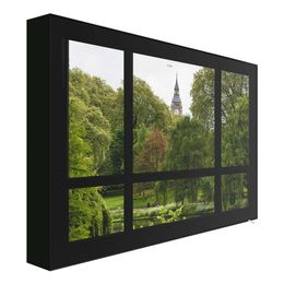 Bilderwelten Akustik-Wechselbild Fensterblick &uuml;ber St. James Park auf Big Ben