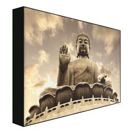 Bilderwelten Akustik-Wechselbild Gro&szlig;er Buddha Sepia