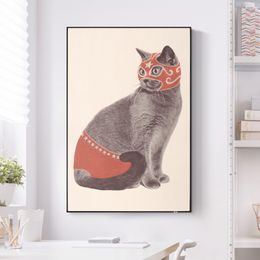 Akustik-Wechselbild Wrestling Cat