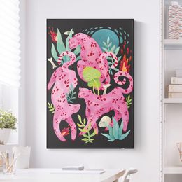 Akustik-Wechselbild Pinke Leoparden