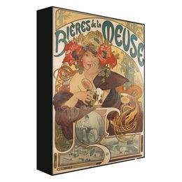 Bilderwelten Akustik-Wechselbild Alfons Mucha - Plakat f&uuml;r La Meuse Bier