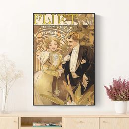 Akustik-Wechselbild Alfons Mucha - Werbeplakat f&uuml;r Flirt Biscuits