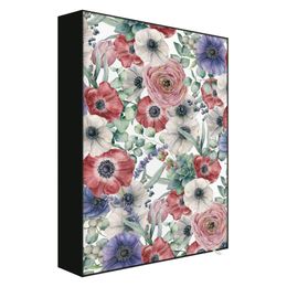 Bilderwelten Akustik-Wechselbild Buntes Mohnblumen Aquarell