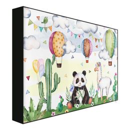 Bilderwelten Akustik-Wechselbild Panda und Lama Aquarell