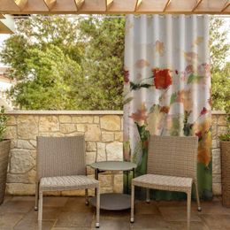 Outdoor Vorhang nach Ma&szlig; blickdicht - Spontaner Sommer - bunt originell modern mit &Ouml;sen wetterfest Balkon Pergola