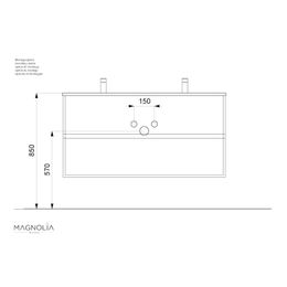 Posseik Badm&ouml;bel Limes & Doppel-Waschtisch 120cm 2 Greifraum SoftClose Ausz&uuml;ge wei&szlig; Hgl