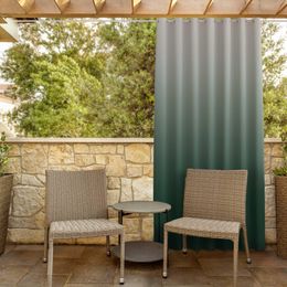Outdoor Vorhang nach Ma&szlig; blickdicht - Waldgr&uuml;n Farbverlauf - gr&uuml;n Sonnenschutz Abstrakt mit &Ouml;sen wetterfest Balkon Pergola