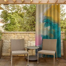 Outdoor Vorhang nach Ma&szlig; blickdicht - Tagtr&auml;umer - bunt originell Abstrakt mit &Ouml;sen wetterfest Balkon Pergola