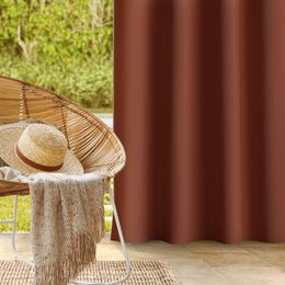 Bilderwelten Outdoor Vorhang nach Ma&szlig; blickdicht rot Sonnenschutz Unifarben mit &Ouml;sen - Terracotta - wetterfest Balkon Pergola