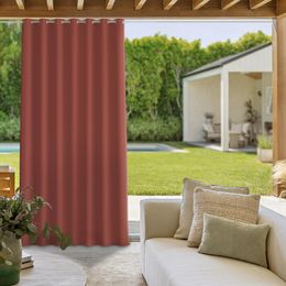 Outdoor Vorhang nach Ma&szlig; blickdicht - Vintage Rot - rot Sonnenschutz Unifarben mit &Ouml;sen wetterfest Balkon Pergola