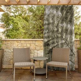 Outdoor Vorhang nach Ma&szlig; blickdicht - Unterm Farn - gr&uuml;n Sonnenschutz Motiv mit &Ouml;sen wetterfest Balkon Pergola