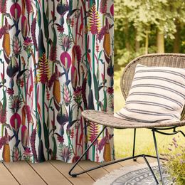 Bilderwelten Outdoor Vorhang nach Ma&szlig; blickdicht bunt Sonnenschutz Tropisch mit &Ouml;sen - Tropisches Luxus Muster - wetterfest Balkon Pergola