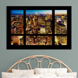 Akustikbild Fensterblick New York bei Nacht