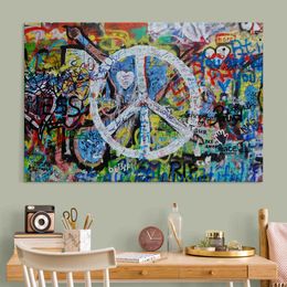 Akustikbild Graffiti Wall Peace Sign