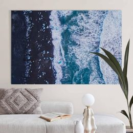 Bilderwelten Akustikbild Natur blau Motiv Schallschutzbild - Luftbild - J&ouml;kuls&aacute;rl&oacute;n in Island vertikal - Landschaft Wohnzimmer Schlafzimmer